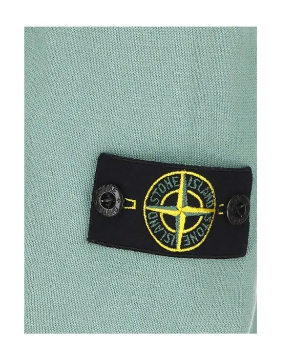 Stone Island Logo Crew Neck Sweater - Light Green