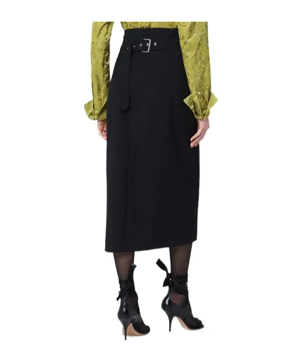 Dries Van Noten Wool And Mohair Midi Skirt