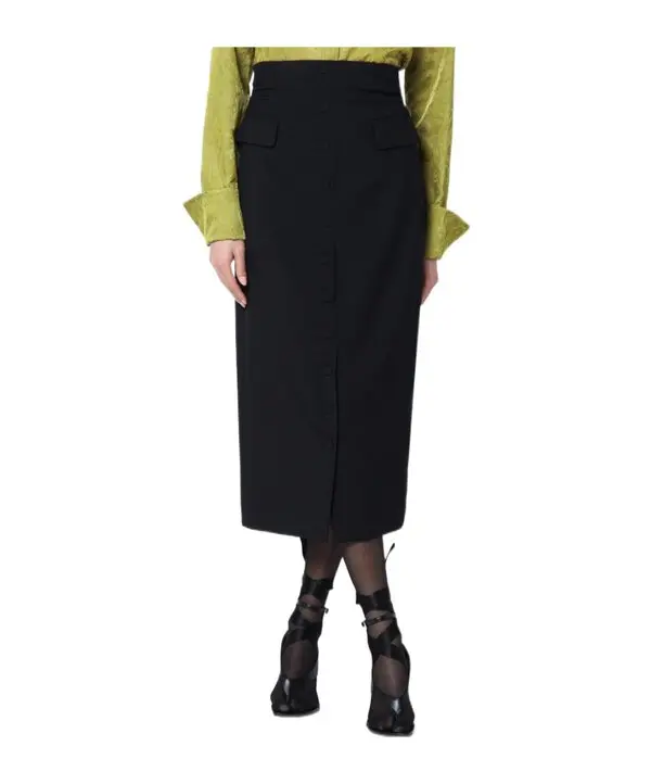 Dries Van Noten Wool And Mohair Midi Skirt - Black