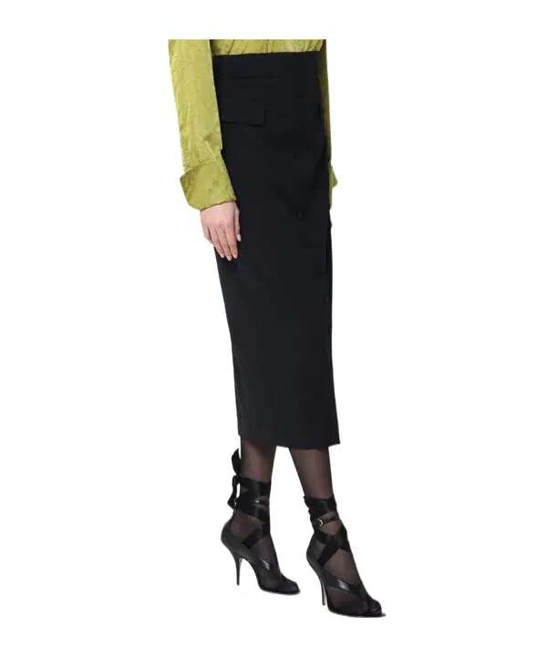 Dries Van Noten Wool And Mohair Midi Skirt