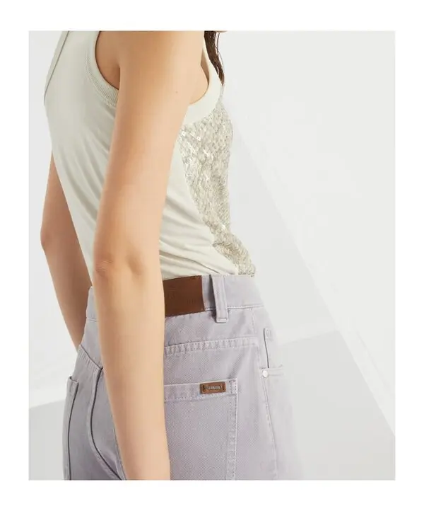 Brunello Cucinelli Logo Patch Flare Jeans - Lilac