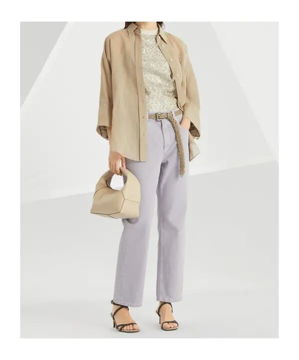 Brunello Cucinelli Logo Patch Flare Jeans - Lilac