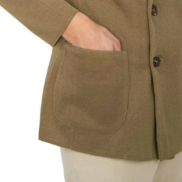 LARDINI Double-breasted Cotton Blazer - Green