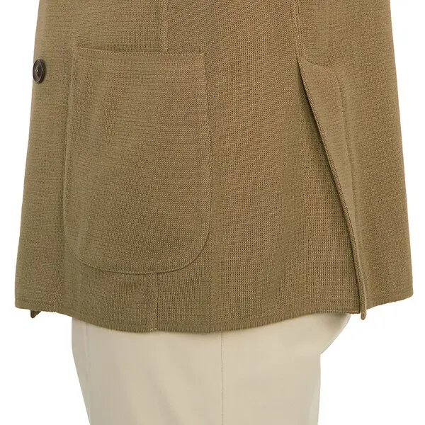 LARDINI Double-breasted Cotton Blazer - Green