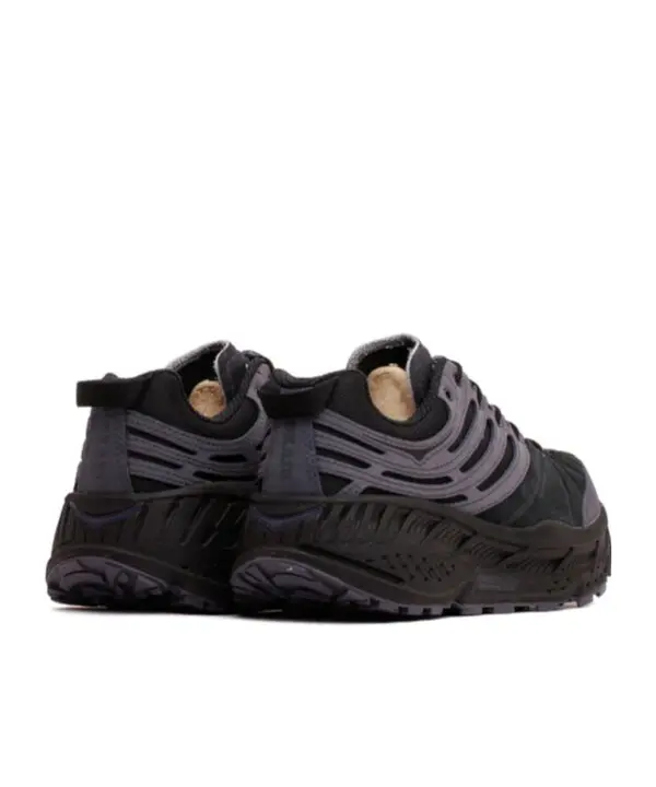 Hoka One One Round Toe Lace-up Sneakers - Black