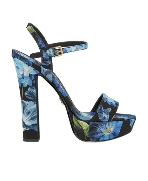 Dolce & Gabbana Printed Charmuese Platform Sandals
