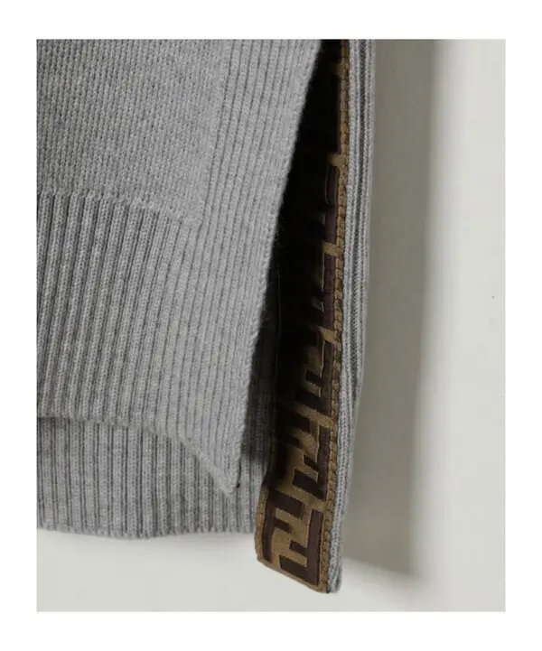 Fendi Embroidered Logo Wool Dress
