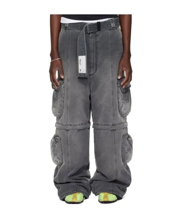 LU'U DAN Wadded Denim Cargo Overalls