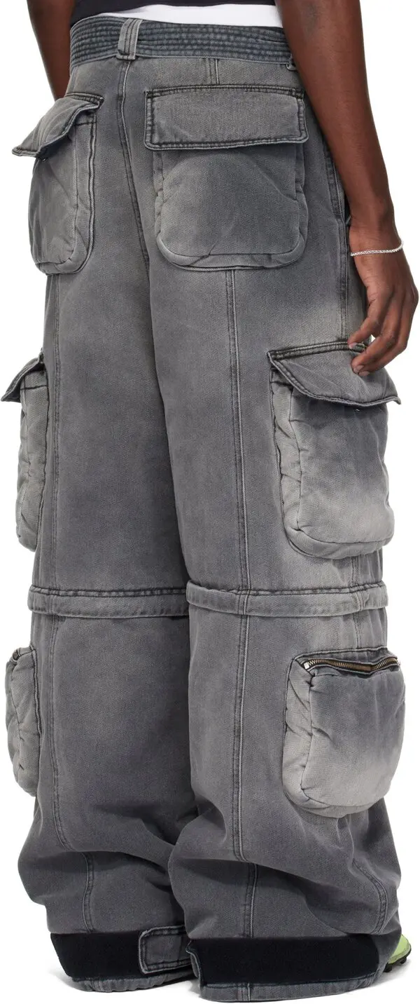 LU'U DAN Wadded Denim Cargo Overalls