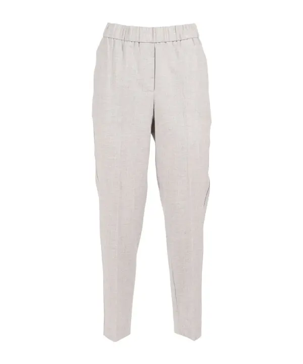 Peserico Elastic Waist Trousers - White