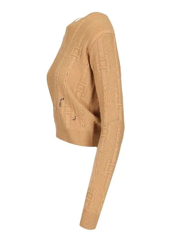 Celine Cashmere Crewneck Sweater With Chains Motif