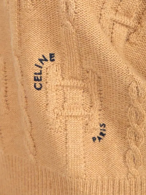 Celine Cashmere Crewneck Sweater With Chains Motif