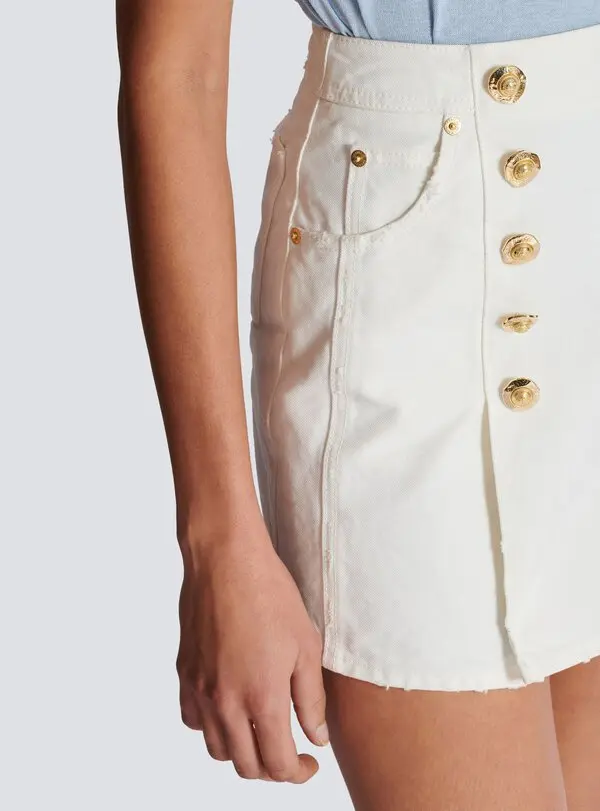 Balmain Embellished Coin Button Mini Skirt