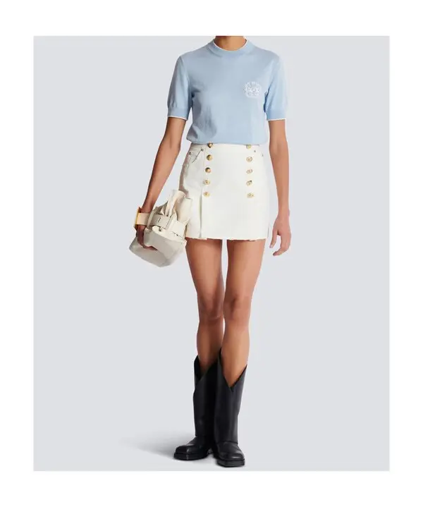 Balmain Embellished Coin Button Mini Skirt