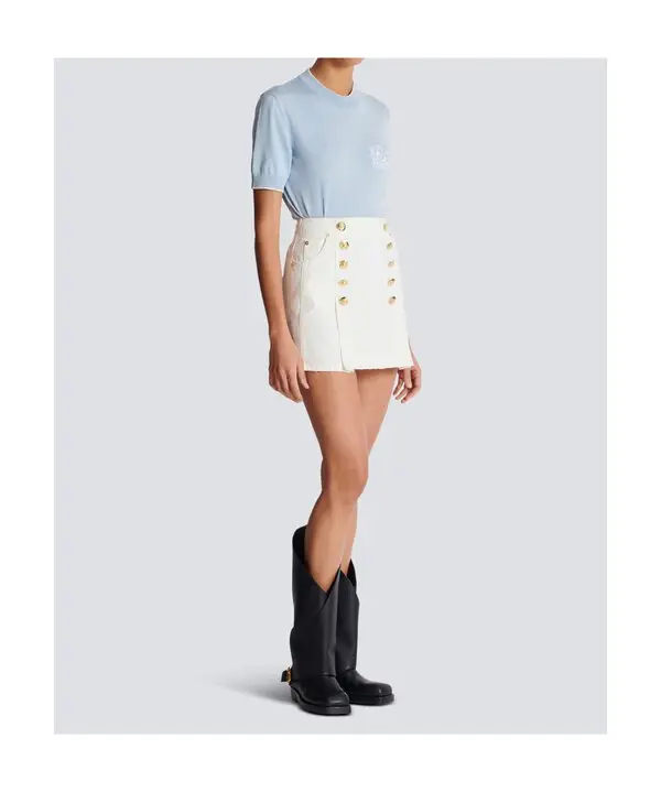 Balmain Embellished Coin Button Mini Skirt