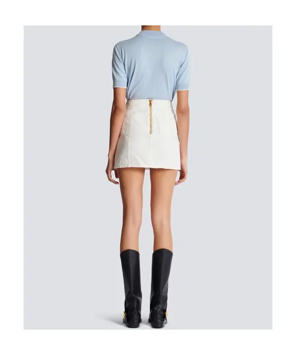 Balmain Embellished Coin Button Mini Skirt