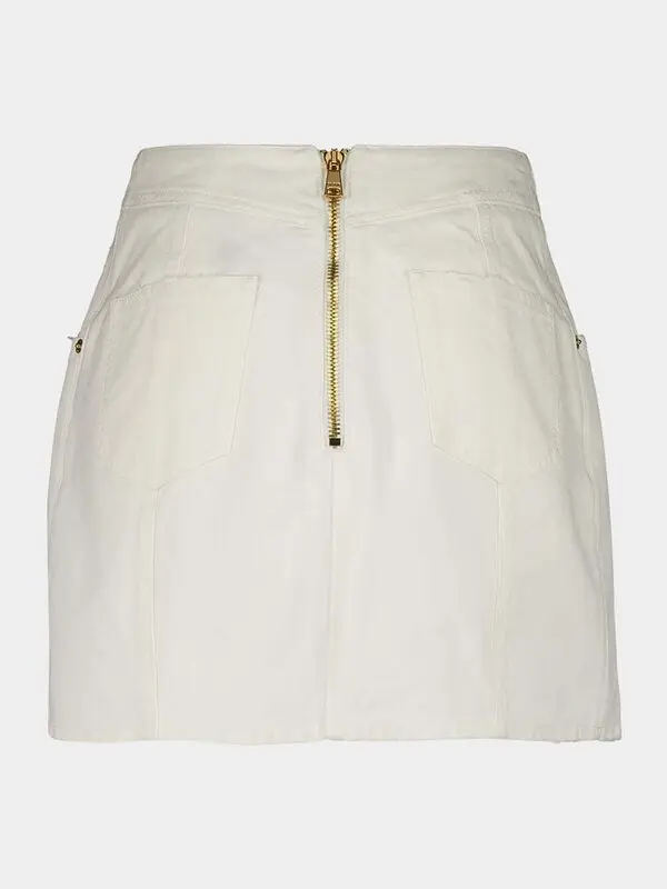 Balmain Embellished Coin Button Mini Skirt