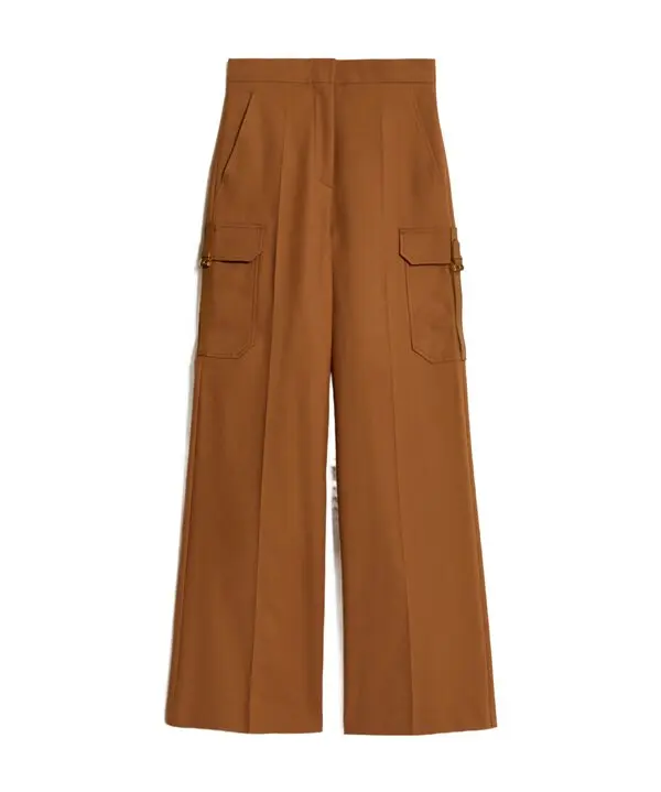 Max Mara Straight Leg Cargo Pants With Buckle Detail
