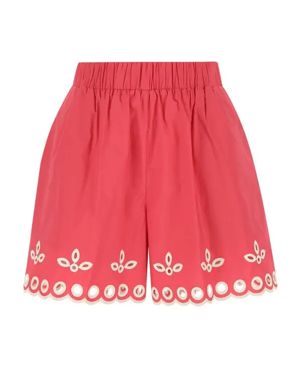 Red Valentino Valentino Lace Perforated Shorts