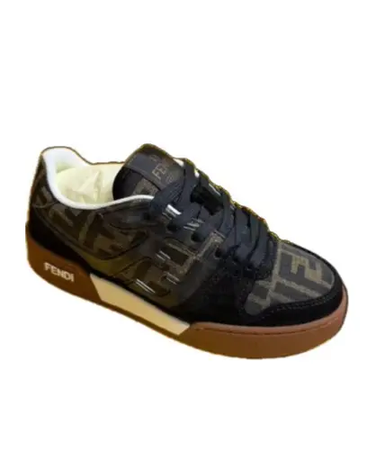 Fendi Low Top Sneakers With Tie Fastening - Black