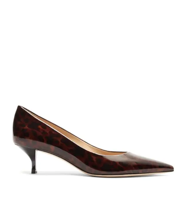 STUART WEITZMAN Leopard Print Pointed Toe High Heel Pumps - Dark Brown