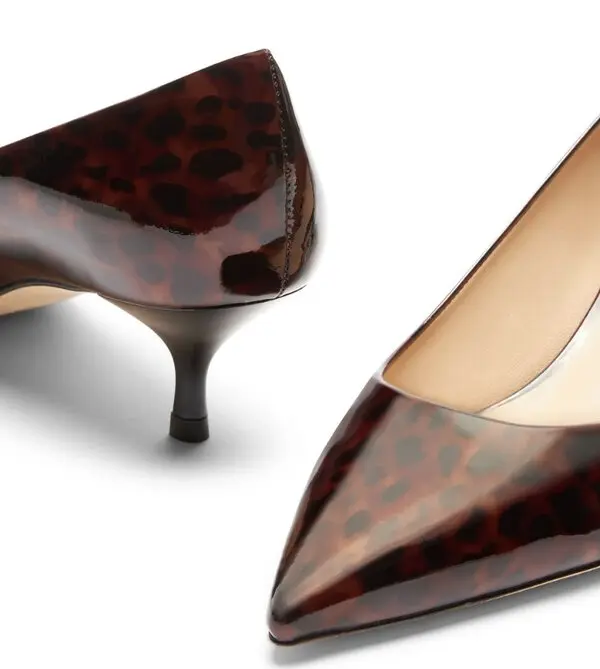 STUART WEITZMAN Leopard Print Pointed Toe High Heel Pumps - Dark Brown