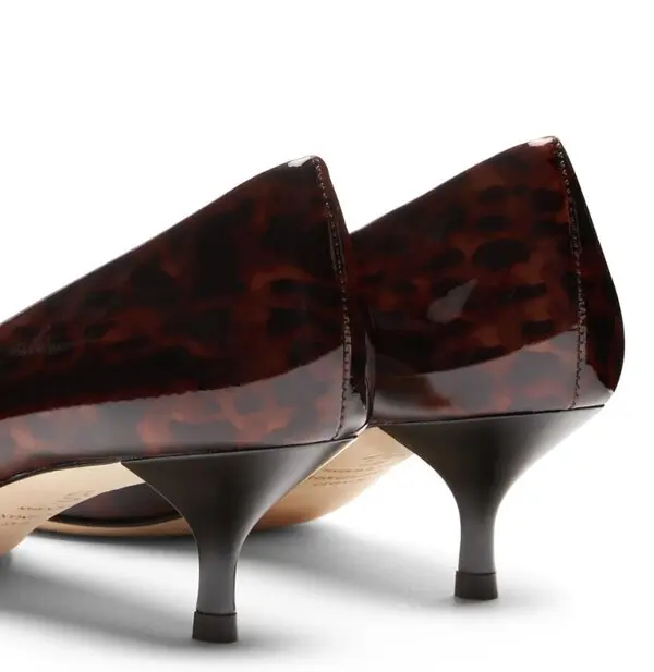 STUART WEITZMAN Leopard Print Pointed Toe High Heel Pumps - Dark Brown
