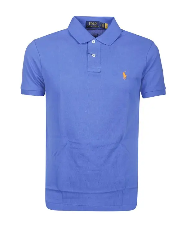 Polo Ralph Lauren Logo Embroidered Short-sleeved Polo Shirt - Blue