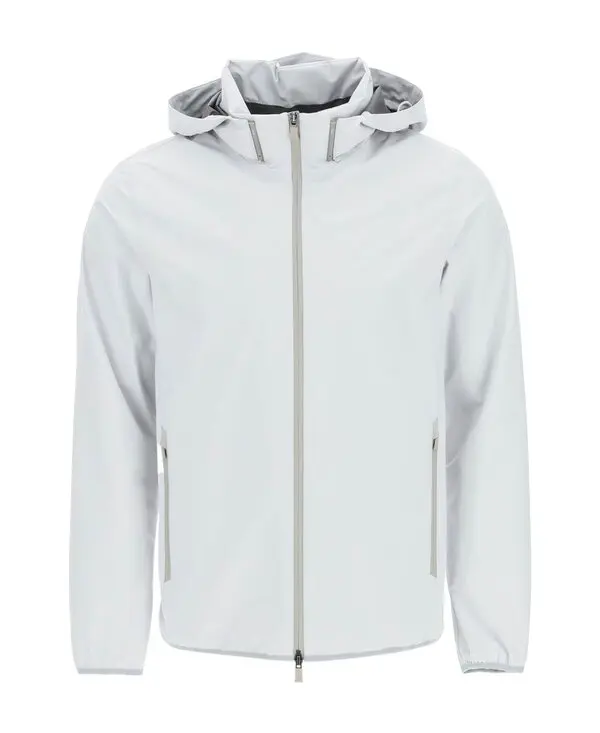 Herno Zip-up Hooded Jacket With Logo Detail - White