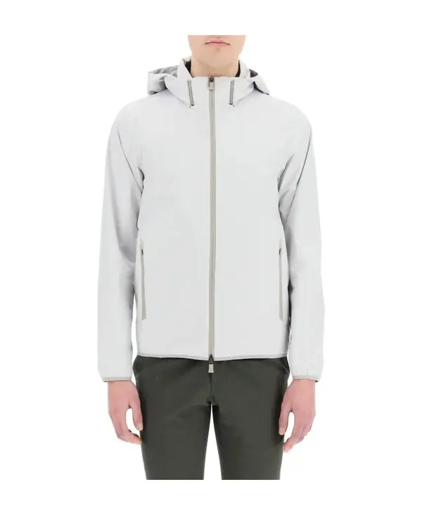 Herno Zip-up Hooded Jacket With Logo Detail - White