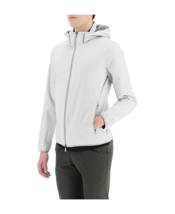 Herno Zip-up Hooded Jacket With Logo Detail - White