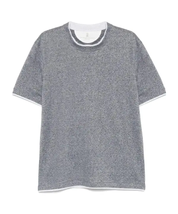 Brunello Cucinelli Layered Effect Crewneck T-shirt - Gray