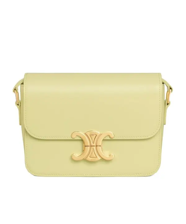 Celine Teen Triomphe Bag In Shiny Calfskin - Citrus