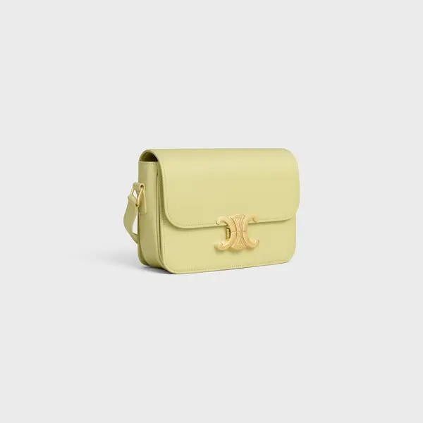 Celine Teen Triomphe Bag In Shiny Calfskin - Citrus