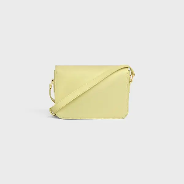 Celine Teen Triomphe Bag In Shiny Calfskin - Citrus