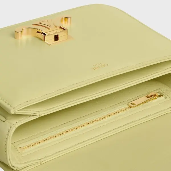 Celine Teen Triomphe Bag In Shiny Calfskin - Citrus