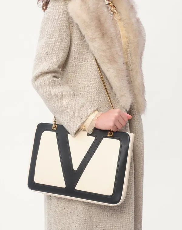 Valentino Garavani Open Front Belted Coat With Plush Neckline