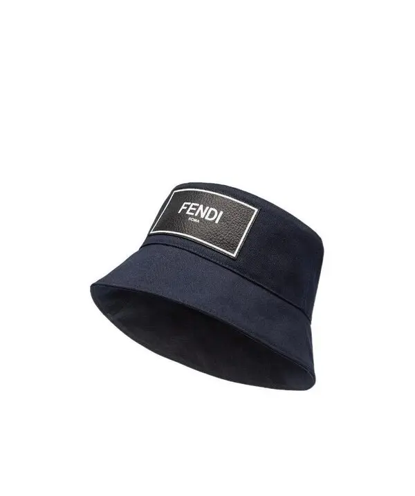 Fendi Roma Logo Patch Bucket Hat - Blue