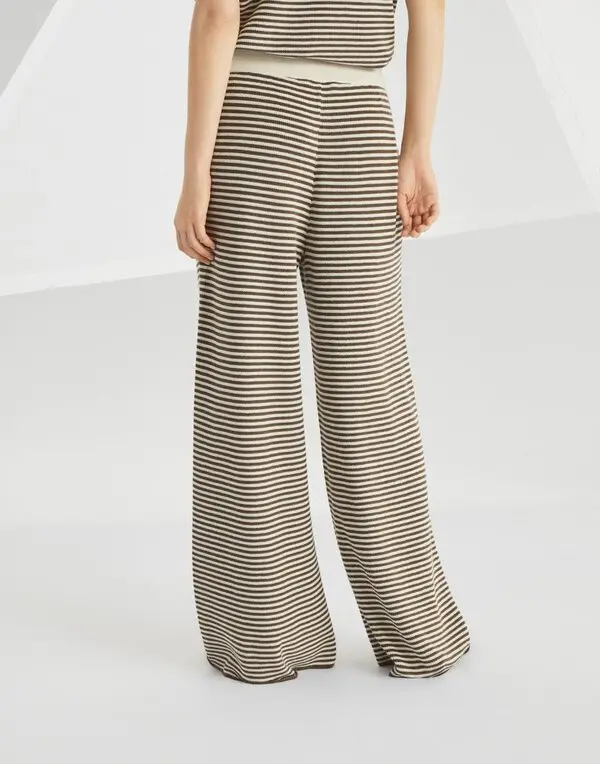 Brunello Cucinelli Cotton Striped Track Trousers