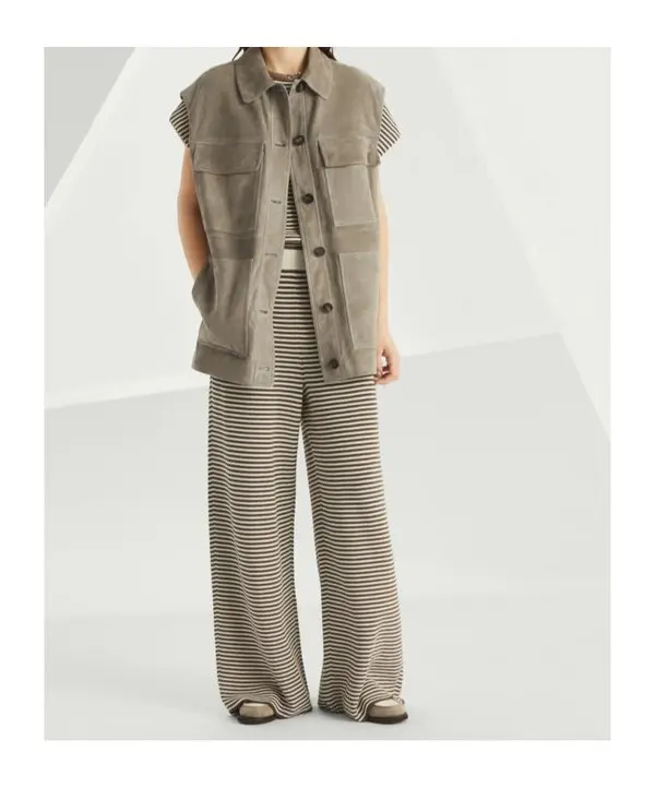 Brunello Cucinelli Cotton Striped Track Trousers