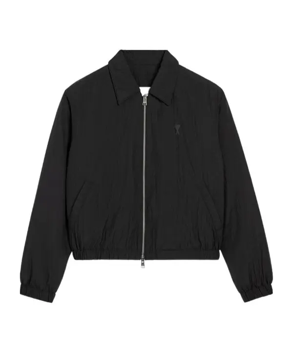 Ami De Coeur Zip-up Bomber Jacket - Black