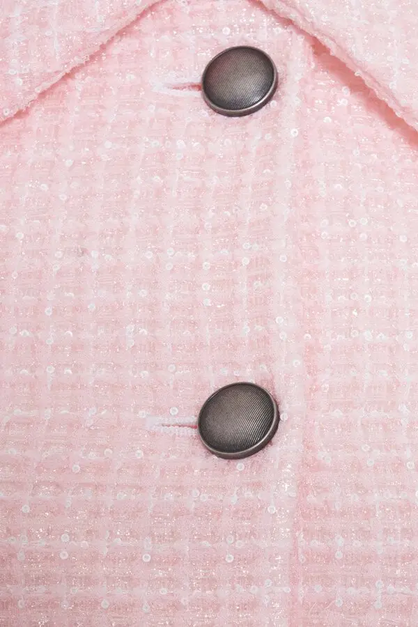 Alessandra Rich Checked Embellished Tweed Blazer