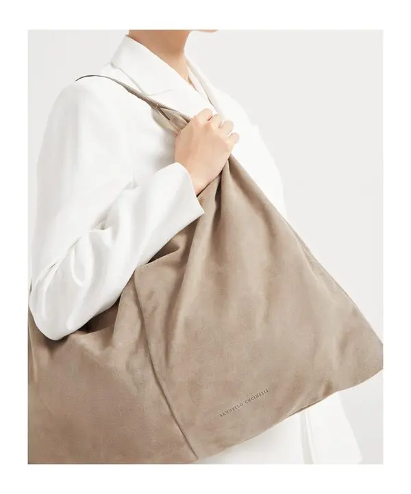 Brunello Cucinelli Logo Embossed Shoulder Bag