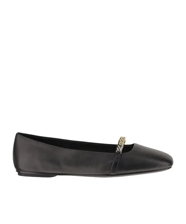 Pinko Chain Embellished Ballet Flats - Black