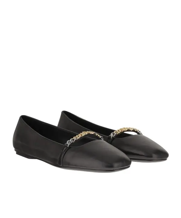 Pinko Embellished Ballet Flats With Metal Detail - Black