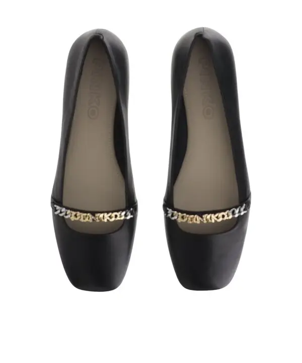 Pinko Embellished Ballet Flats With Metal Detail - Black