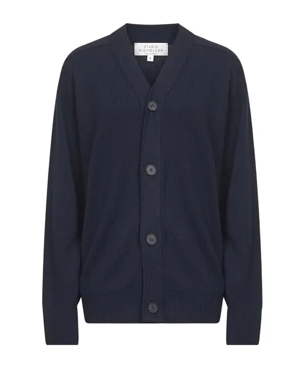 Studio Nicholson Buttoned V-neck Knitwear - Black