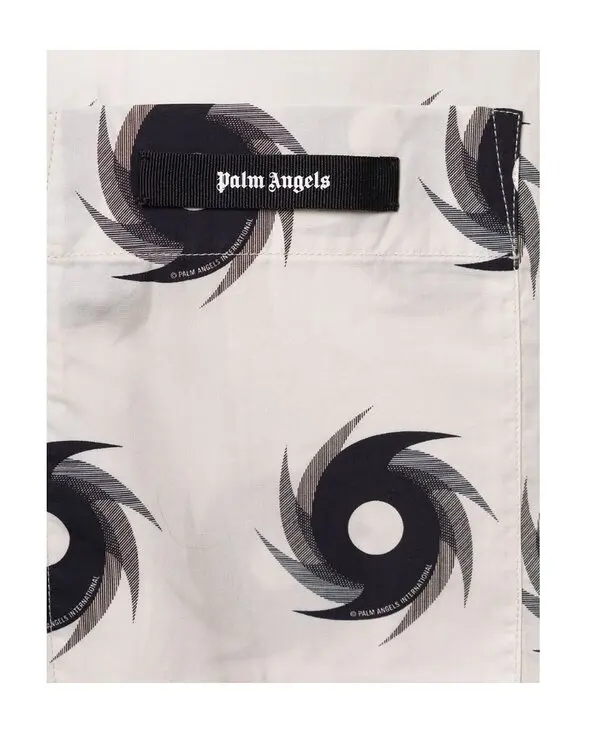 Palm Angels Oversized Hurricane Print Bowling Shirt