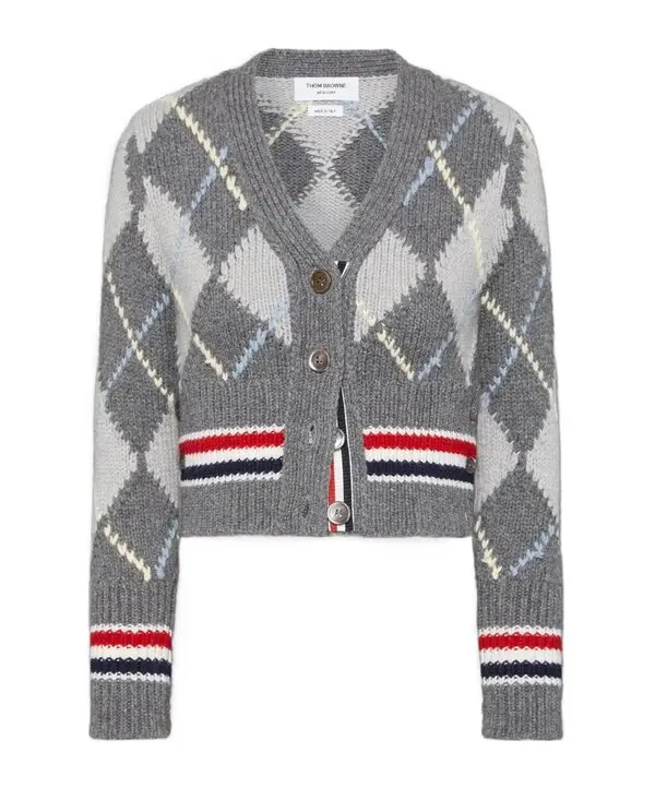 Thom Browne Argyle Intarsia Knitted Cardigan - No
