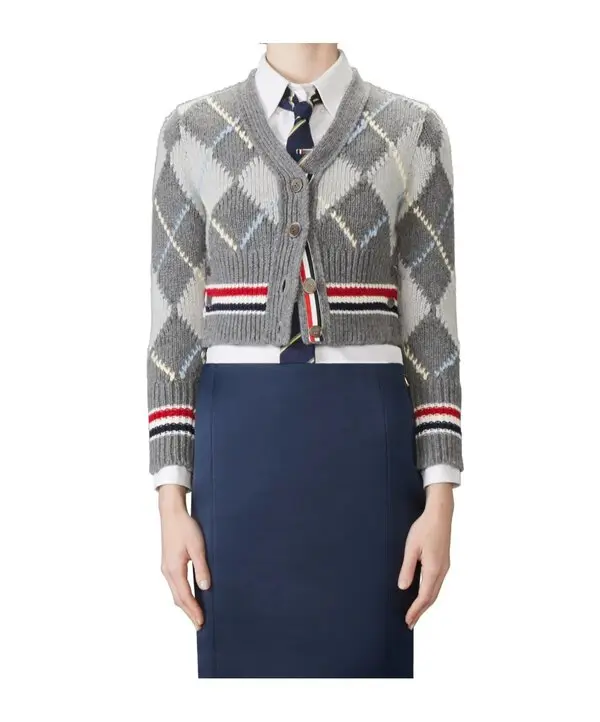 Thom Browne Argyle Intarsia Knitted Cardigan - No